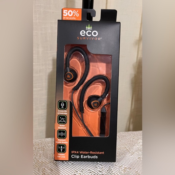Eco Survivor | Headphones | New Eco Survivor Black And Orange Earbuds ...